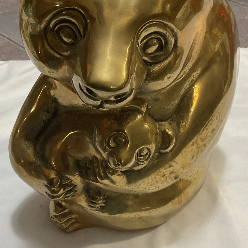 Art | Brass Panda Bear Sculpture Big Brass Piece | Poshmark